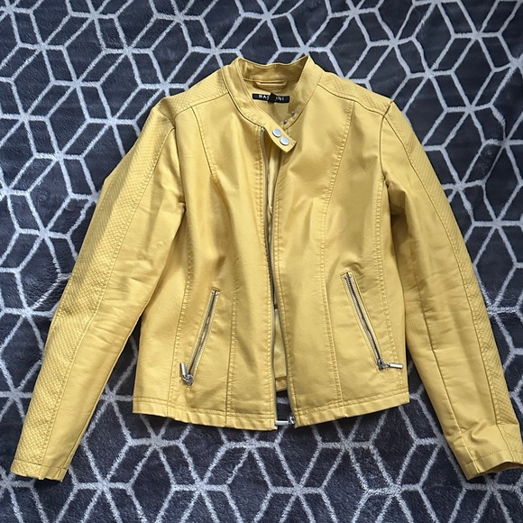 Baccini | Jackets & Coats | Baccini Yellow Leather Jacket | Poshmark